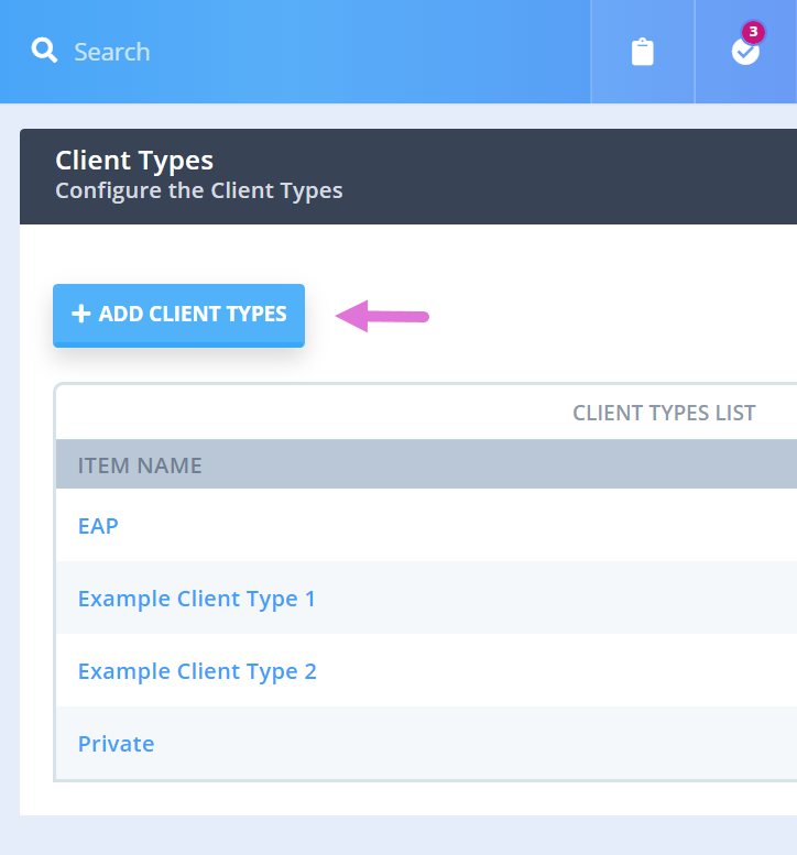 Setting Up and Allocating Client Types